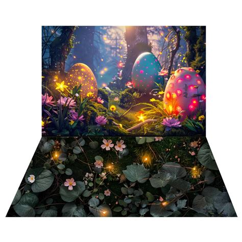 Easter Fantasy Glow Egg Backdrop Floral Light Floor Backdrop Lxx2 14