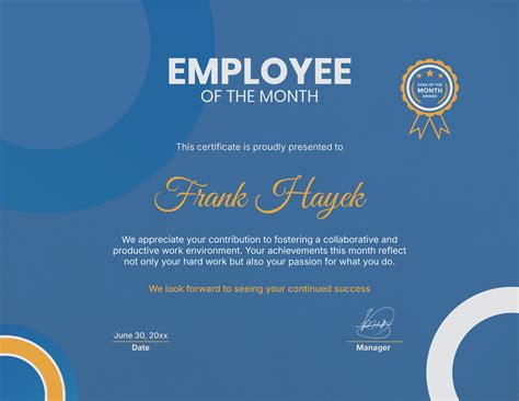 Commitment Award Template Portrait Wordlayouts