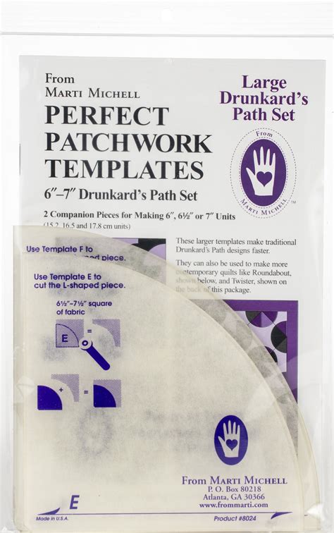 Marti Michell Perfect Patchwork Template Large Drunkards Path 2pkg Michaels