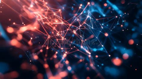 Abstract Network Visualization Glowing Blue And Orange Nodes And Lines