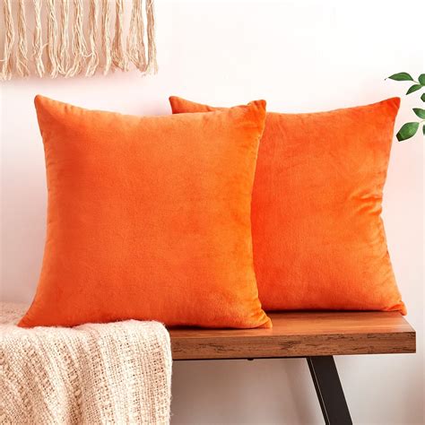 Grineed Lot De 2 Housses De Coussin Décoratives Dautomne En Velours