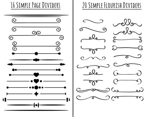 Fancy Line Dividers Clip Art 18 Doodle Lines Clipart Set 2 Wedding
