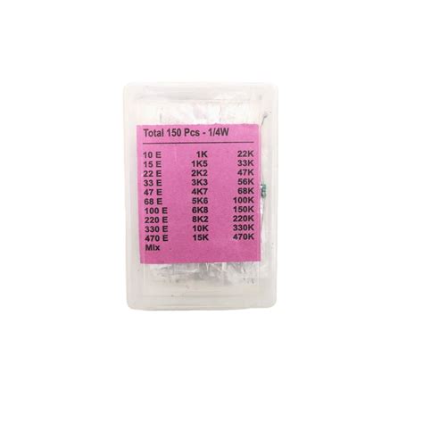 Assorted 025w Resistor Kit 30 Values 150pcs Set Online Tomson
