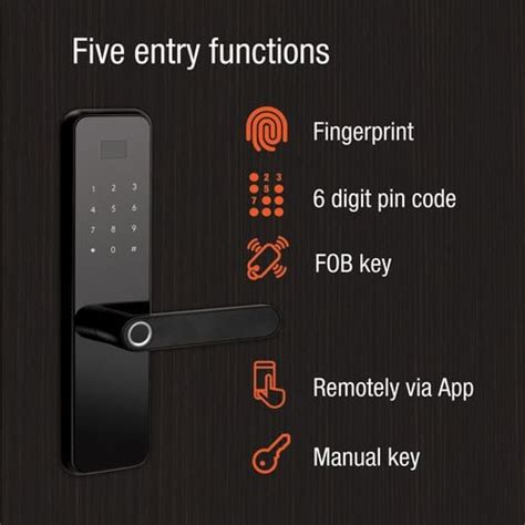 Lemaar Black Rectangle Latch Smart Lock Bunnings Australia