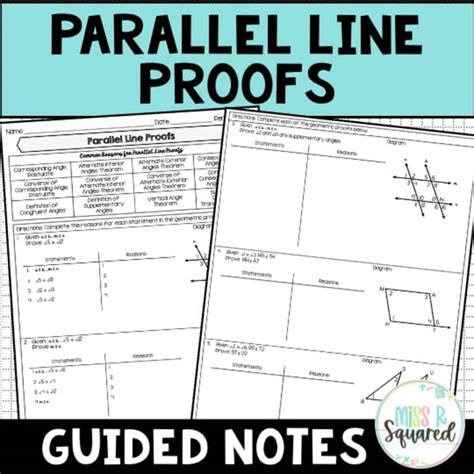 Parallel Line Proofs Guided Notes By Miss R Squared Tpt