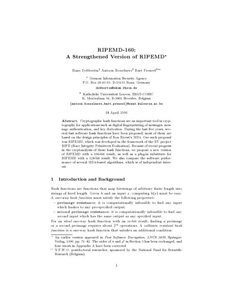 ripemd 160 specification pdf cryptography military communications