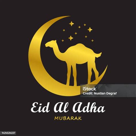 Ornamen Unta Emas Mewah Dengan Bentuk Bulan Sabit Untuk Vektor Grafis