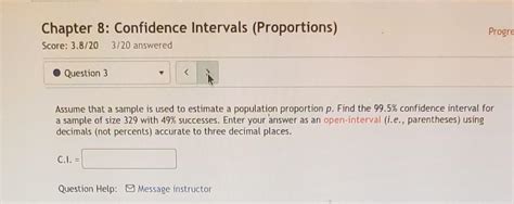 Solved Chapter 8 Confidence Intervals Proportions Score
