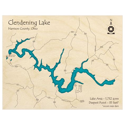 Clendening Lake 3d Custom Wood Map Lake Art Llc