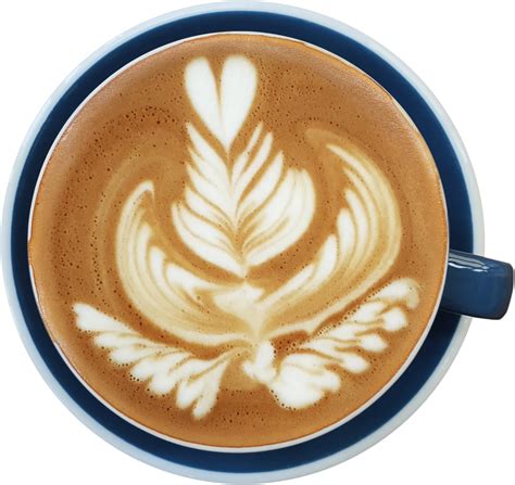Top View Of A Mug Of Latte Art Coffee 14058478 Png