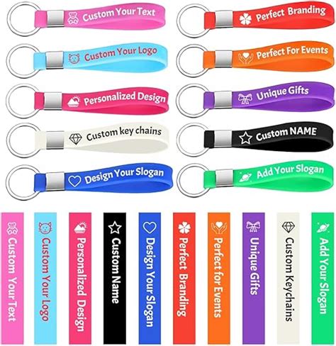 Custom Bulk Silicone Keychains Personalized Keychains With Text Logo