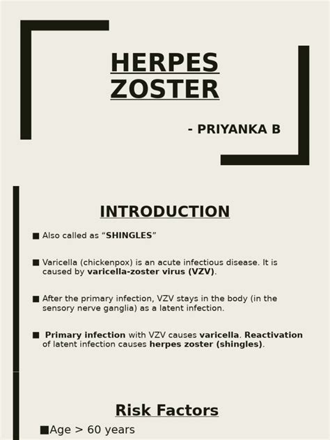 Understanding Herpes Zoster Shingles Pdf