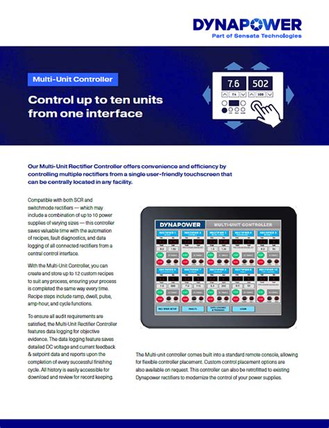 Data Sheet Multi Unit Controller Dynapower