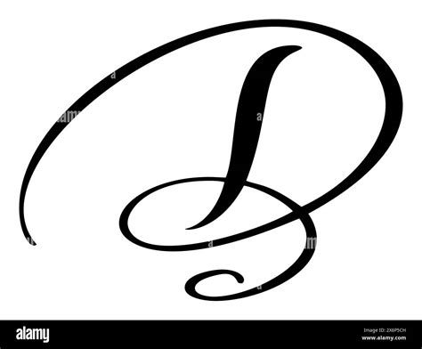 Vector Calligraphy Hand Drawn Letter D Script Font Logo Icon