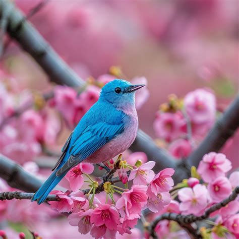 Free Vibrant Blue Bird Image Bird Blue Pink Download At Stockcake