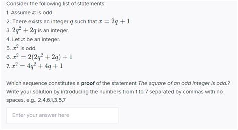 Solved Consider The Following List Of Statements Assume Chegg
