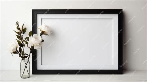 Premium Ai Image Photo Black Frame White Background Modern