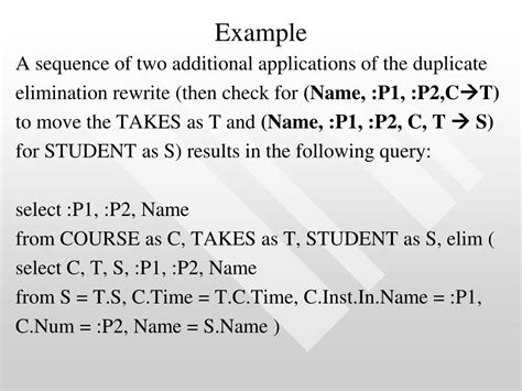 Ppt Dealing With Uniqueness Constraint In Query Optimization