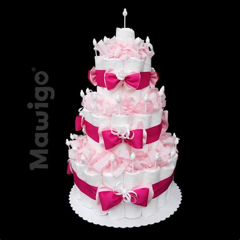 Mawigo Windelgeschenk Klassische Windeltorte Pink Windelkuchen Windelgeschenke Windeltorte