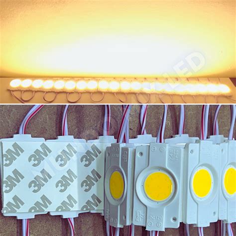 Módulo Led Cob 4530 24w 12v Branco Quente 3000k Chip 9 Leds Ip67 12v