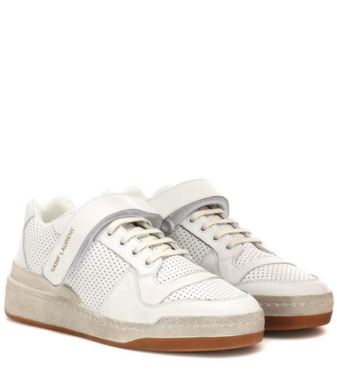 Saint Laurent Sl24 Leather Sneakers In Bl Op White Lyst