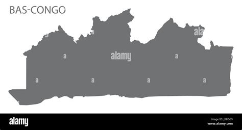 Bas Congo Province Map Congo Democratic Republic Grey Illustration Silhouette Stock Vector Image