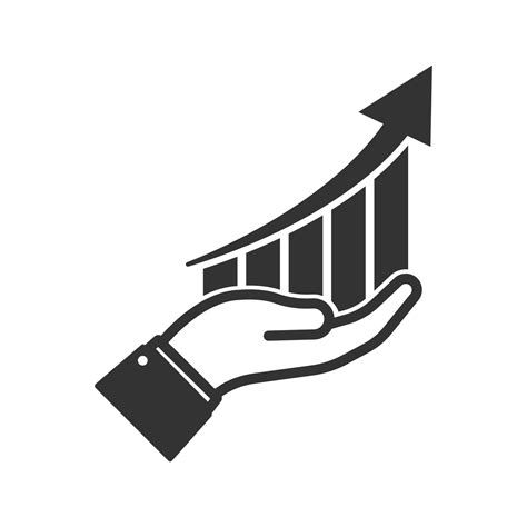 Vector Illustration Of Graph Increase Icon In Dark Color And White