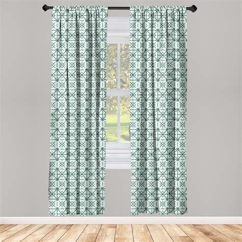 Abstract Modern Art Window Curtains Repeating Geometric Stripe With