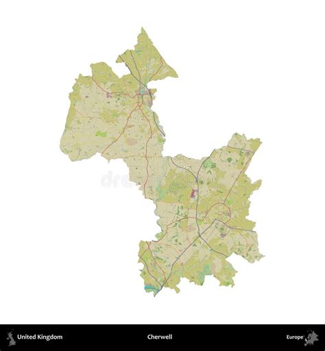 Cherwell United Kingdom Isolated On White Openstreetmap Humanitarian