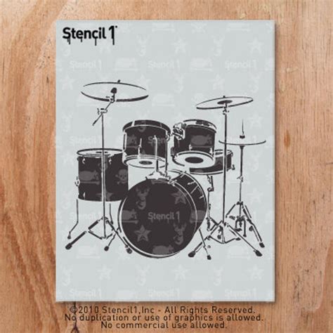 Drum Set Stencil Reusable Craft And Diy Stencils S1 01 17 Etsy