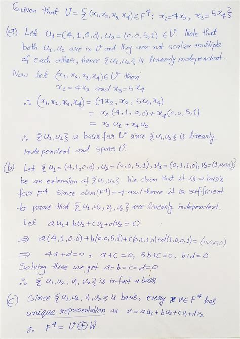 [solved] let u be the subspace of f 4 defined by 1 let u be the