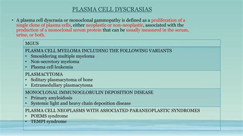 Plasma Cell Dyscrasias Overviewpptx