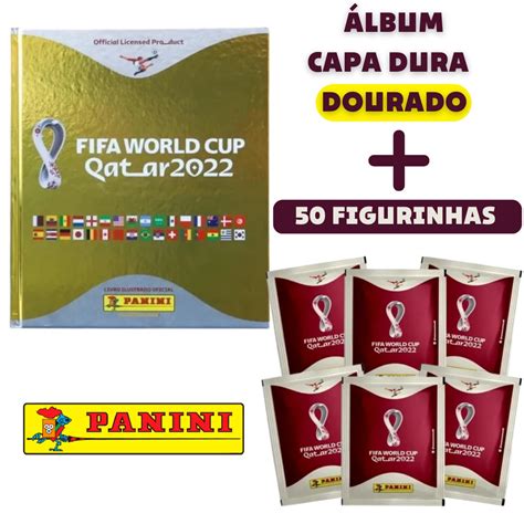 Álbum Capa Dura Dourado Copa Mundo Qatar Com 50 Figurinhas Shopee Brasil