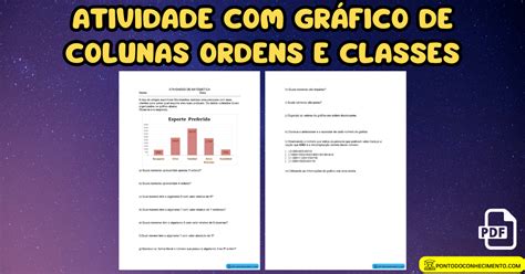 Atividade Com Gráfico De Colunas Ordens E Classes Ponto Do Conhecimento