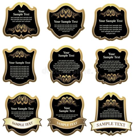 Vector Wine Labels Stock Vector Illustration Of Heraldic 21967468