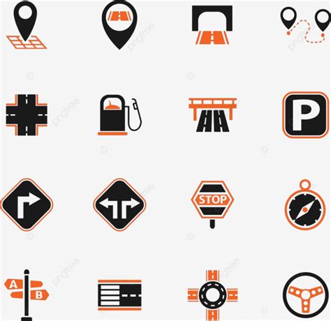 Road Icon Set Vector Bridge Compass Vector Vector Bridge Compass Png
