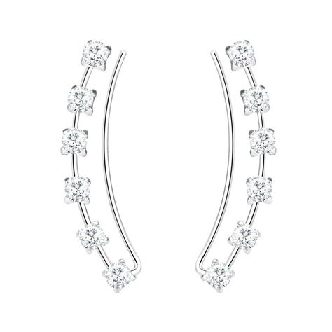 LÖb Ohrklemme 925 Silber Ohrringe Zirkonia Steine Ohrklemme