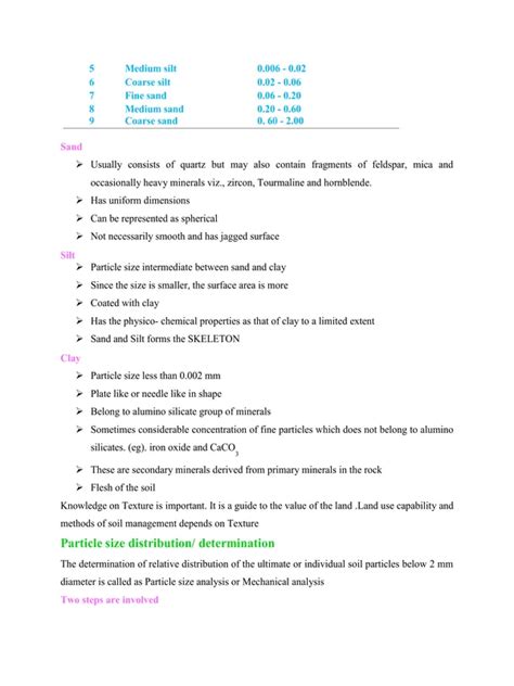 Typed Notes 29 Soil Texturepdf A4agriculture