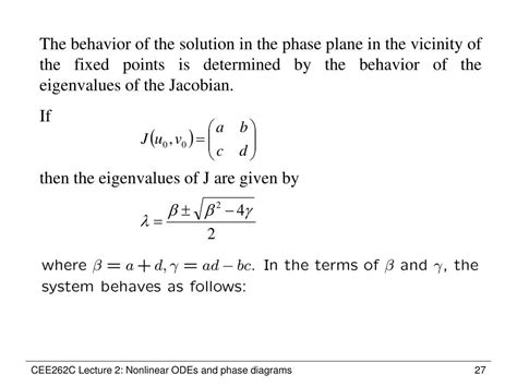 Ppt Cee262c Lecture 2 Nonlinear Odes And Phase Diagrams Powerpoint