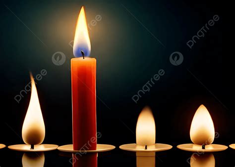 Burning Candle Flames Light Dark Background Flames Candles