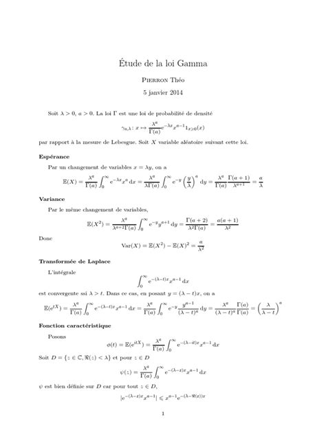 Loi Gamma Pdf Fonctionnalités Et Modélisations Théorie Statistique