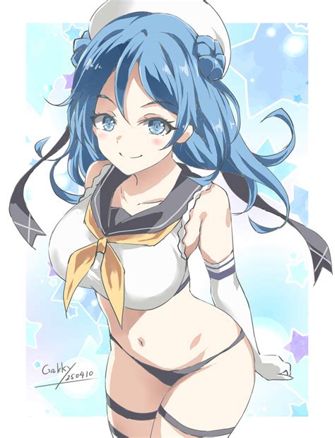 Gakky Urakaze Kancolle Kantai Collection Highres 1girl Black
