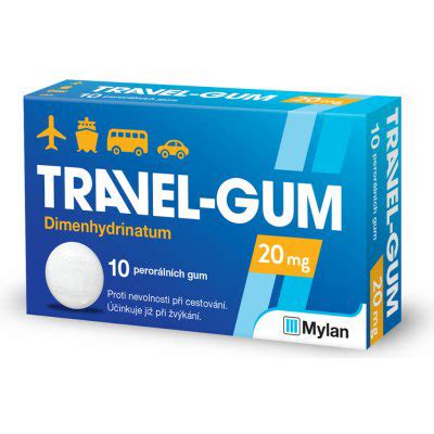 Travel Gum 20mg 10 žvýkaček Prvni Lekarnacz