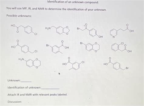 Solved Identification Of An Unknown Compound You Will Use