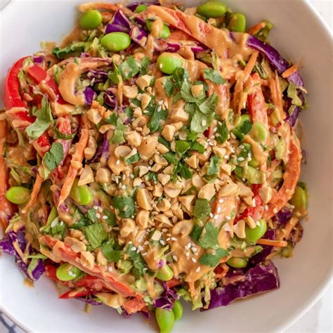 Crunchy Thai Peanut Salad With Creamy Peanut Dressing