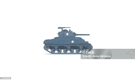 謝爾曼坦克向量插圖向量圖形及更多m4 Sherman圖片 M4 Sherman 三軍 交通方式 Istock