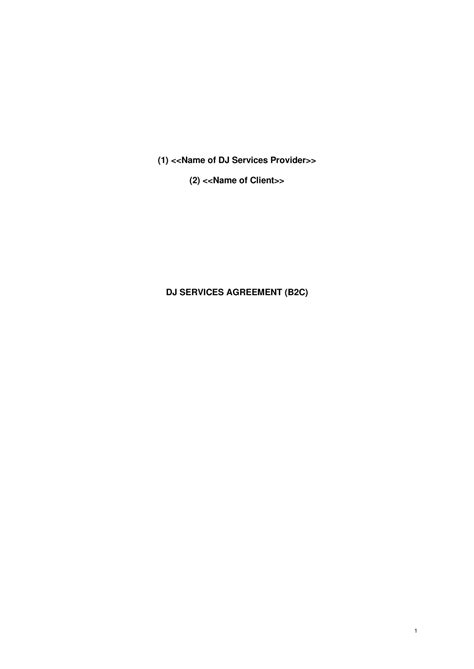 Free Printable Dj Contract Templates [word Pdf] Simple