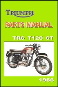 Triumph Parts Manual T120 T120r T120tt Tr6c Tr6r Tr6 6t 1966 Spares