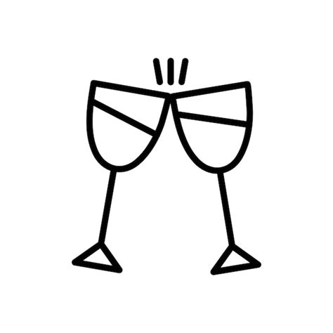 Premium Vector Clinking Glasses Icon