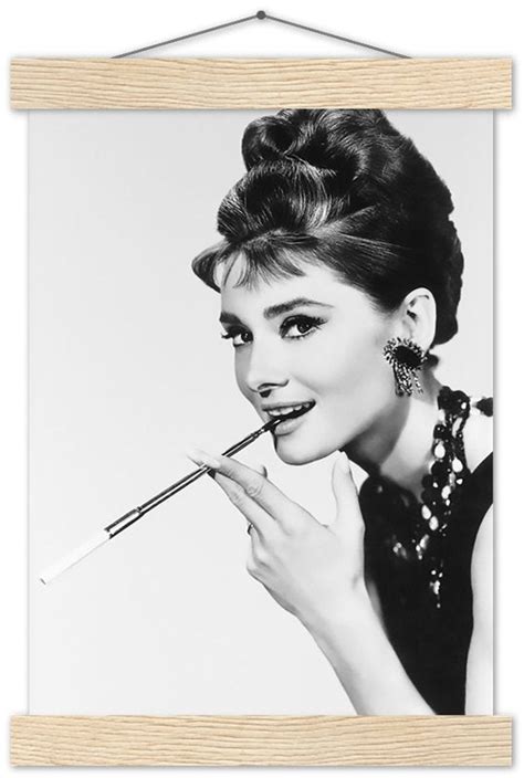 Audrey Hepburn Poster Smoking Fashion Icon Rare Photo Sex Symbol Au